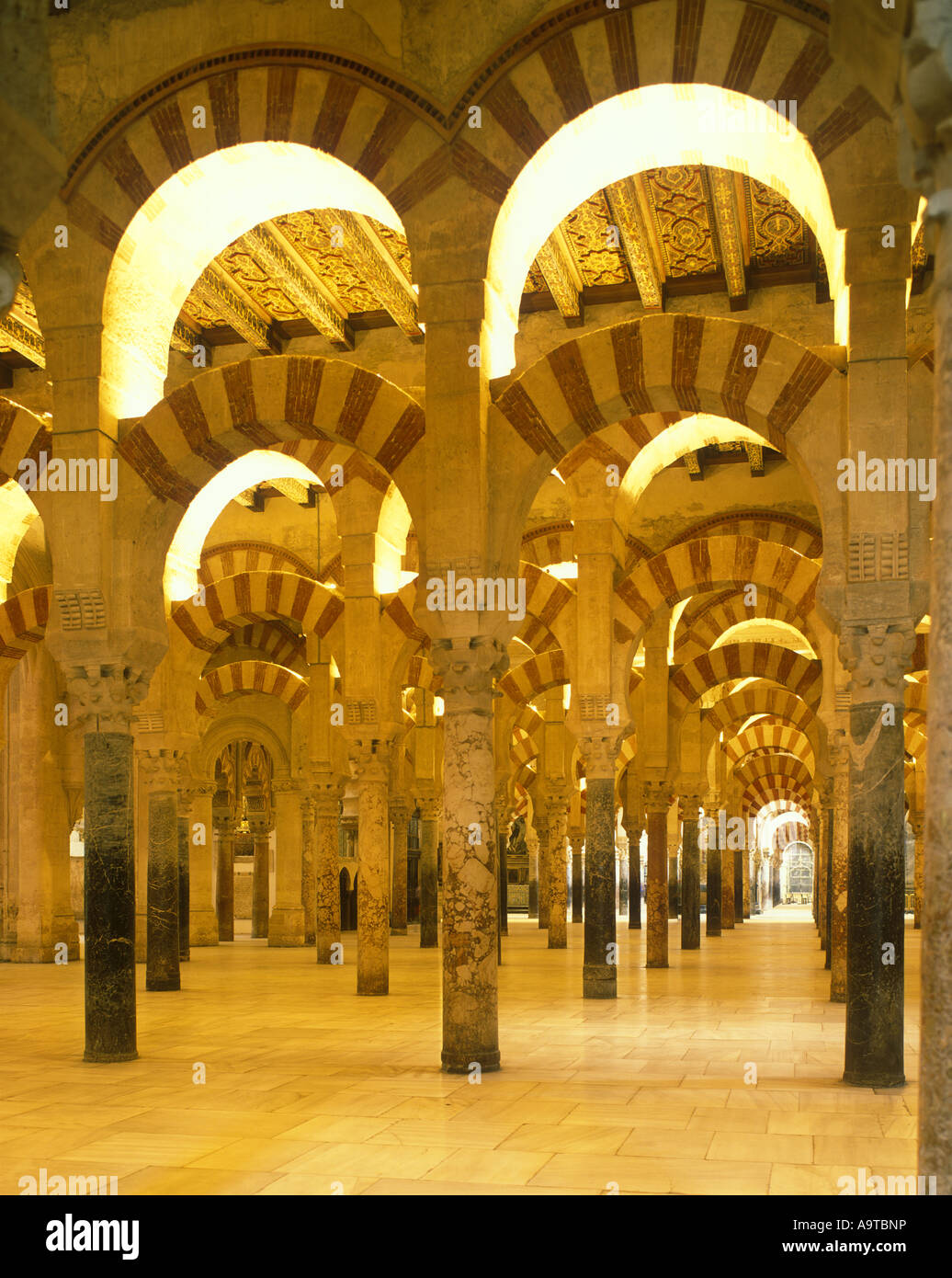 ARCHES INTERIOR MOSQUE OF THE CALIPHS CORDOBA ANDALUSIA SPAIN Stock ...