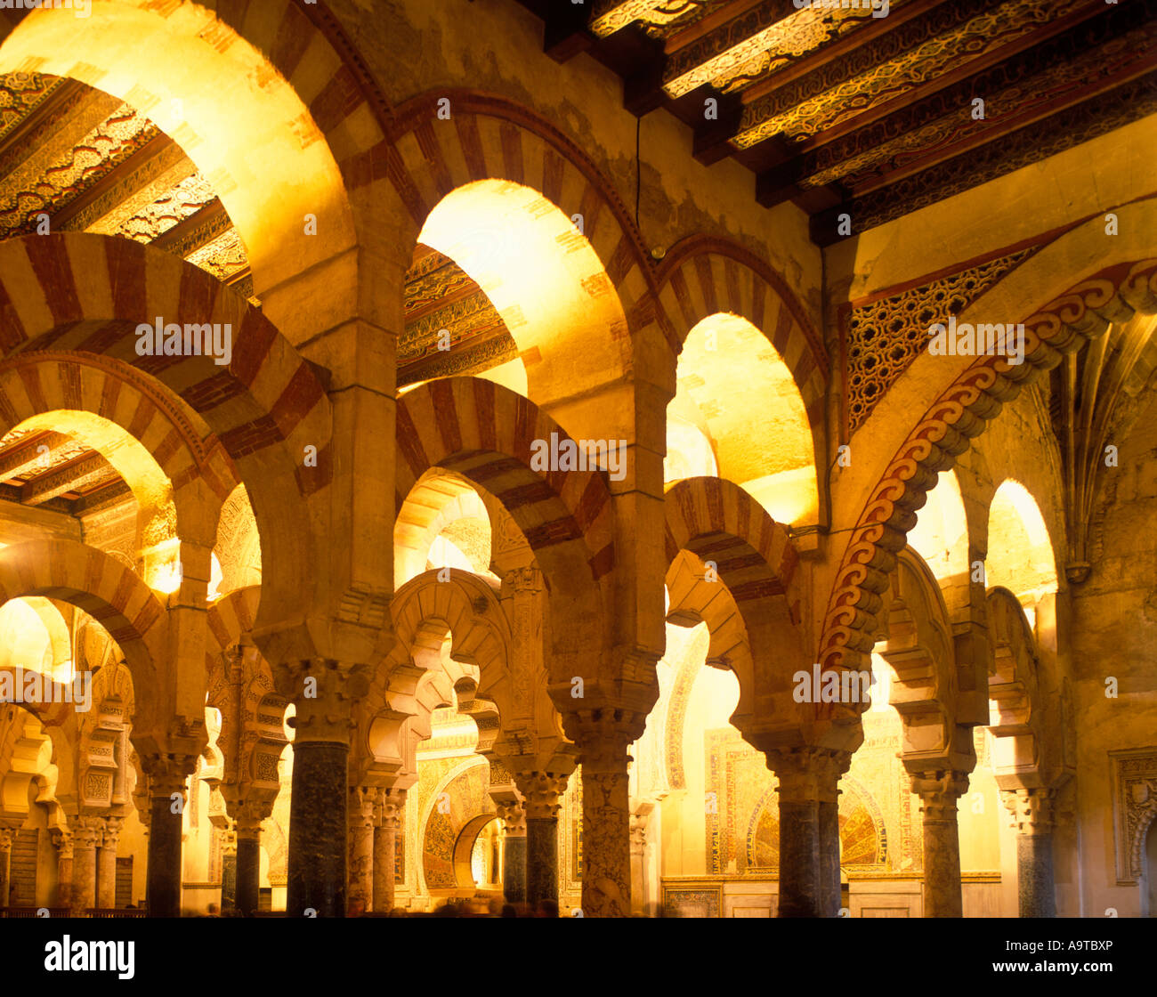 ARCHES INTERIOR MOSQUE OF THE CALIPHS CORDOBA ANDALUSIA SPAIN Stock ...