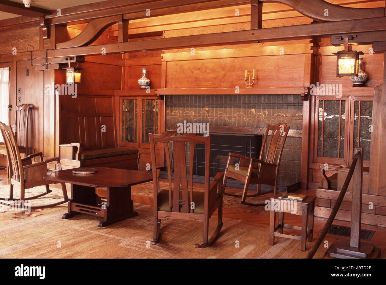 The Library at the Gamble House Pasadena Los Angeles Stock Photo - Alamy