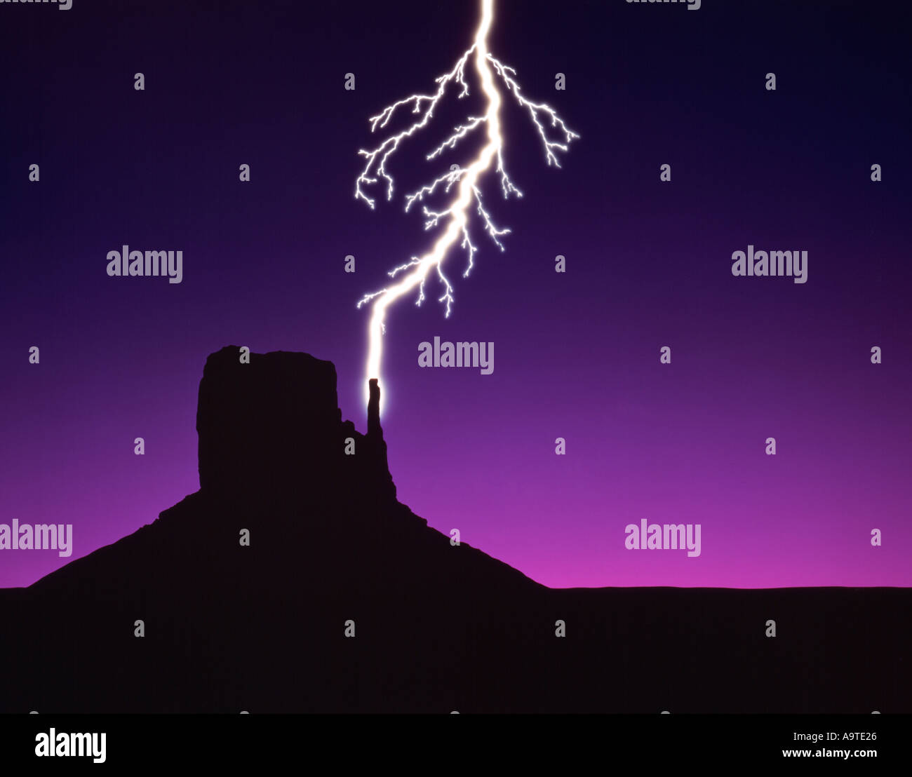 Mountain with lighting Stock Photo - Alamy