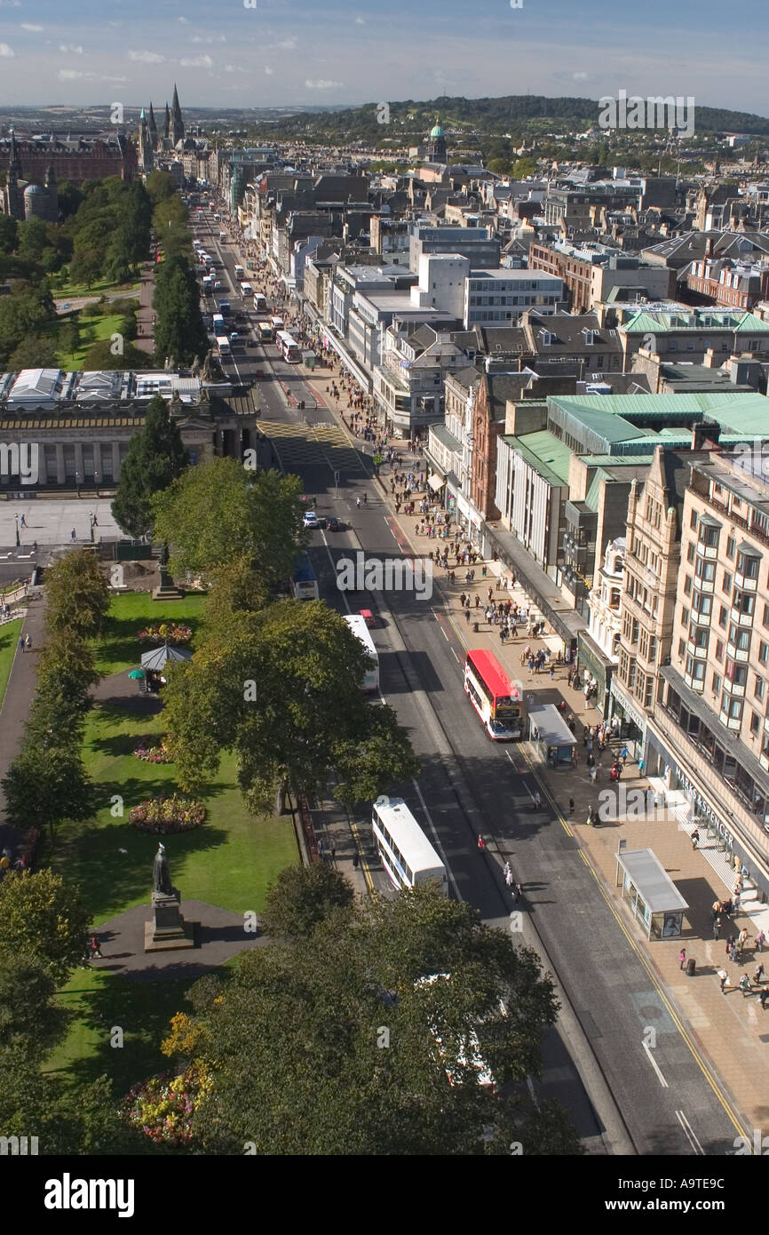Princes street edinburgh aerial hi-res stock photography and images - Alamy