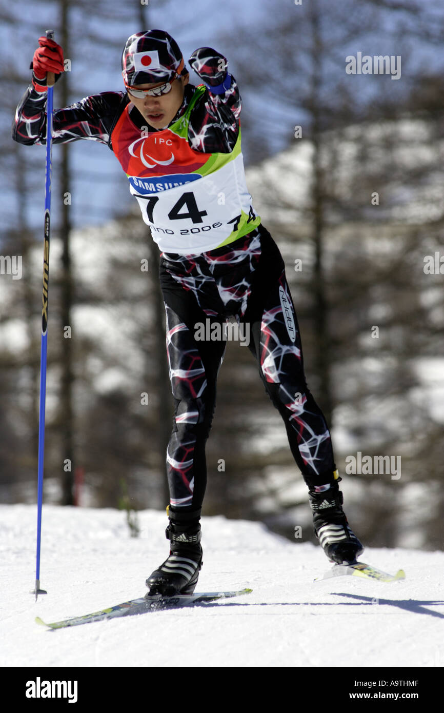 Yoshihiro Nitta of Japan competes in the Mens Cross Country Skiing 5km ...