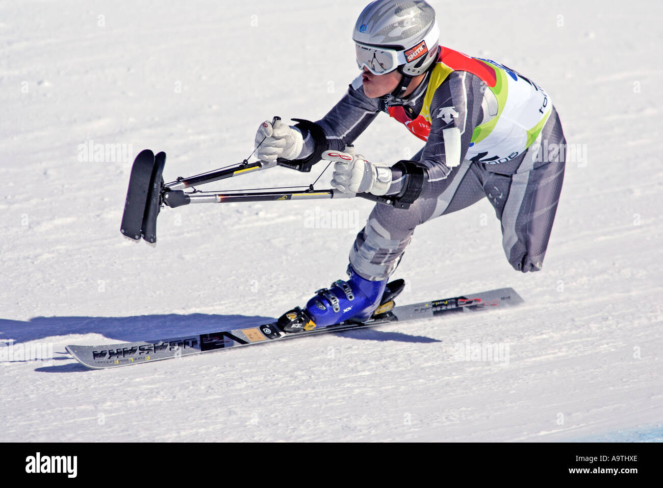 Hiraku Misawa LW2 of Japan in the Mens Alpine Skiing Super G ...