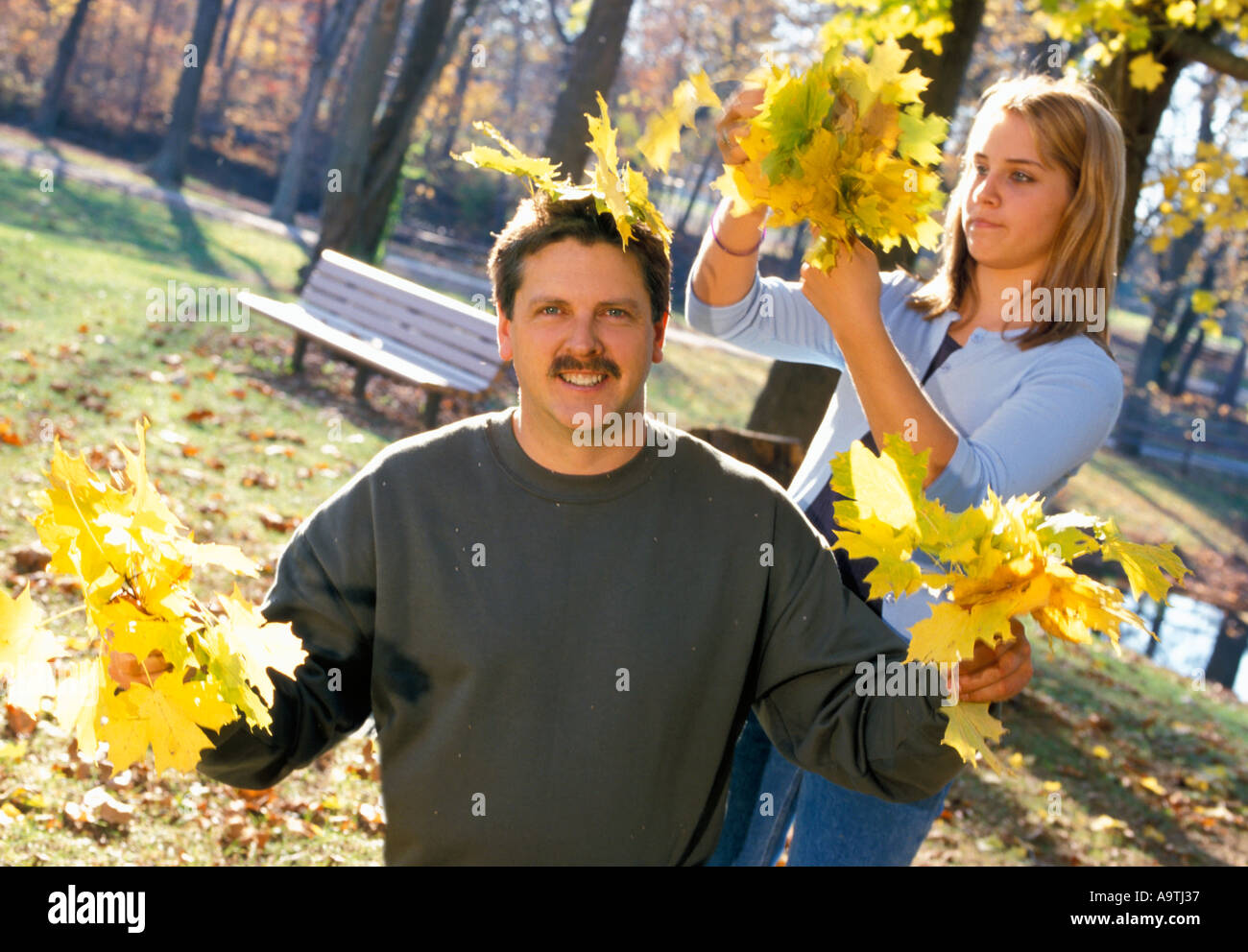 Father and daughter at fall Stock Photo - Alamy