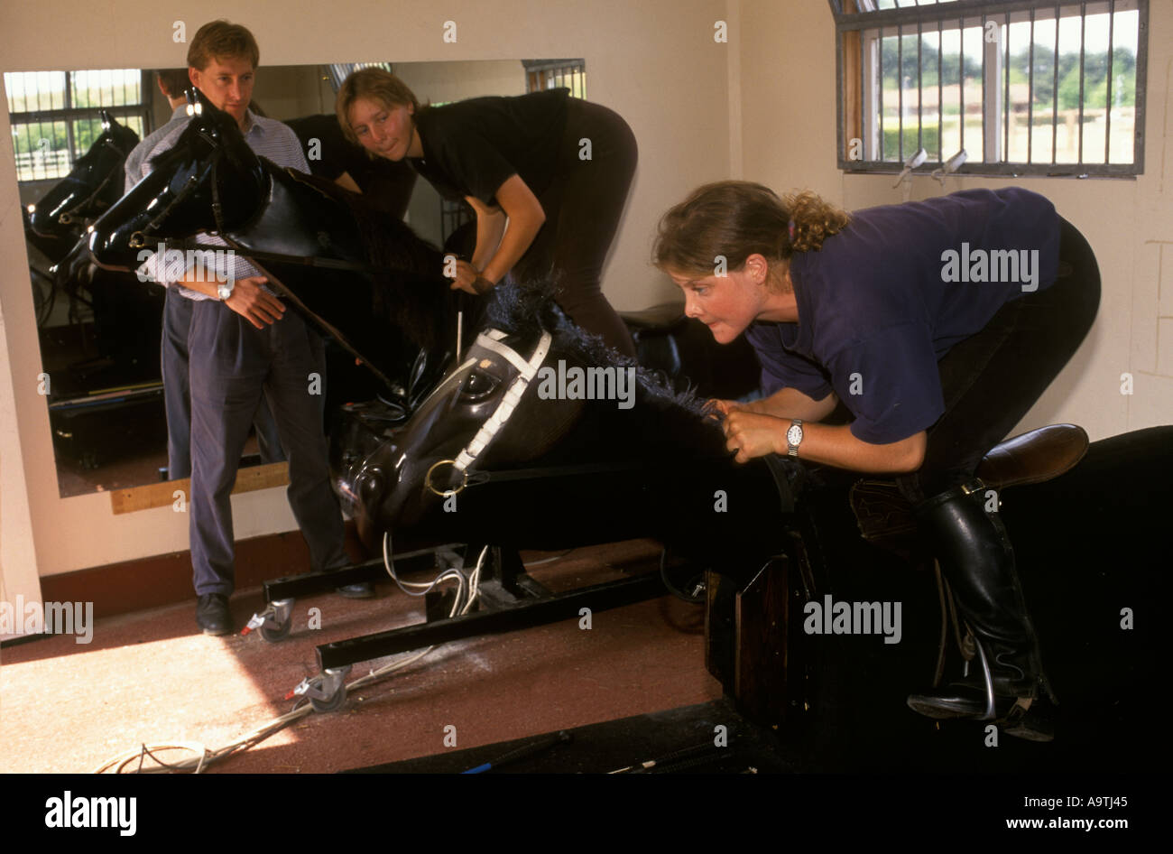 Learning to ride The British Horse Racing School Newmarket Suffolk ...