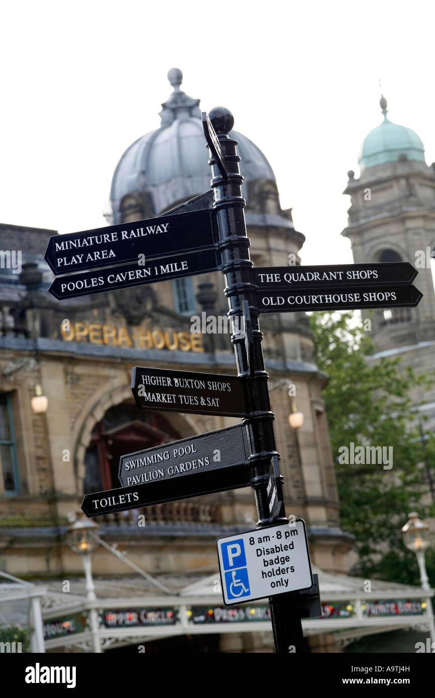 Sign near Buxton Opera House, Buxton, Derbyshire, England Stock Photo ...