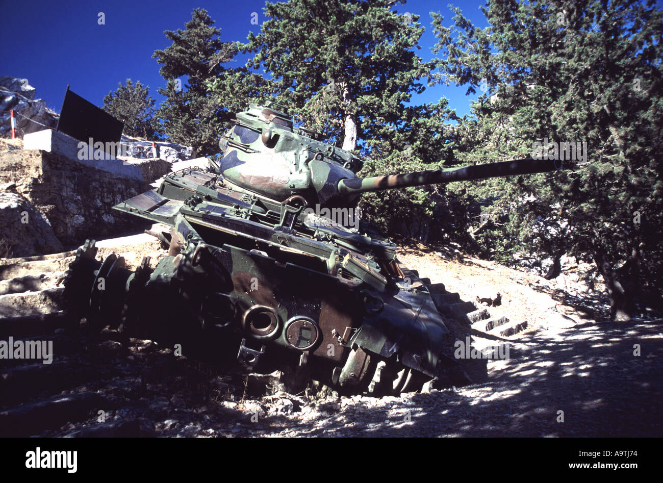 NORTH CYPRUS. An abandoned tank from the 1974 invasion is now a ...