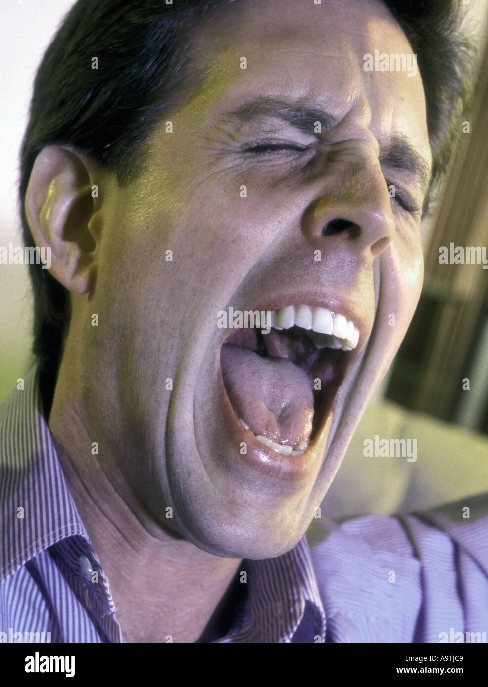 Distorted portrait screaming hi-res stock photography and images - Alamy