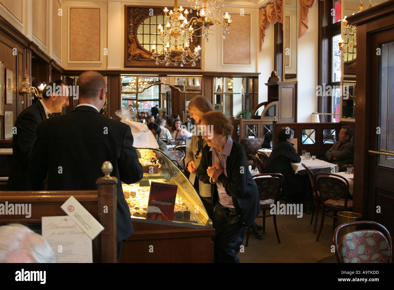 Interior of cafe in Vienna for cake and coffee Stock Photo - Alamy
