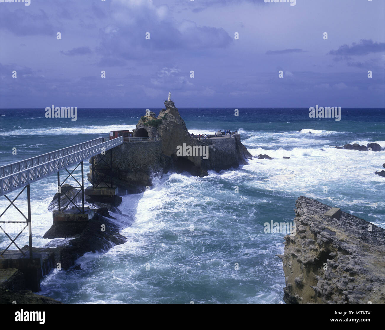 LA ROCHER DE LA VIERGE BIARRITZ PYRENEES ATLANTIQUES AQUITANE FRANCE ...