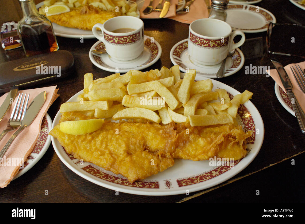 Fish and Chips in an English cafe Stock Photo - Alamy