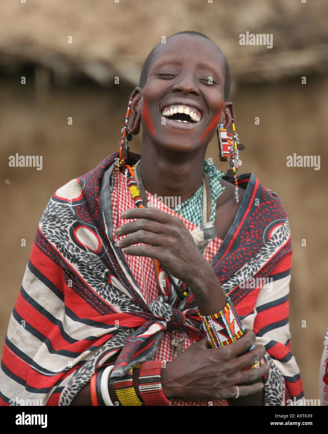 Laughing masai tribeswoman portrait hi-res stock photography and images ...