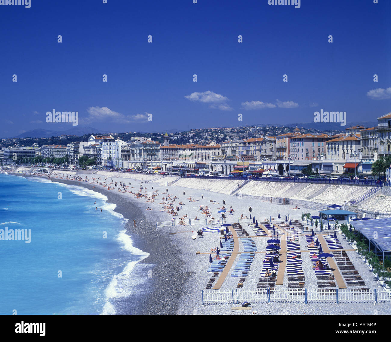 BEACH PROMENADE DES ANGLAIS NICE COTE D AZUR RIVIERA FRANCE Stock Photo ...
