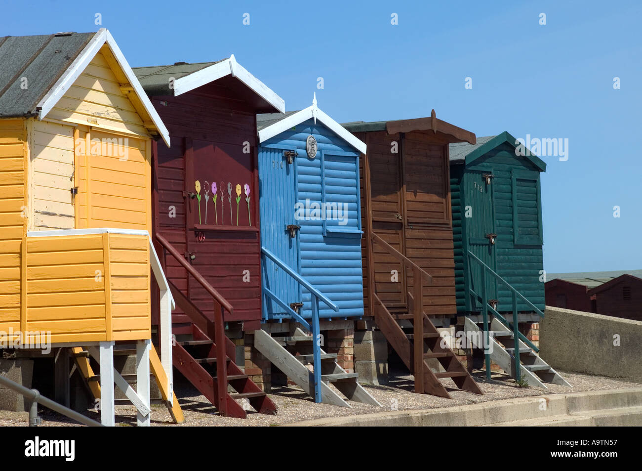English Sea side huts Stock Photo - Alamy