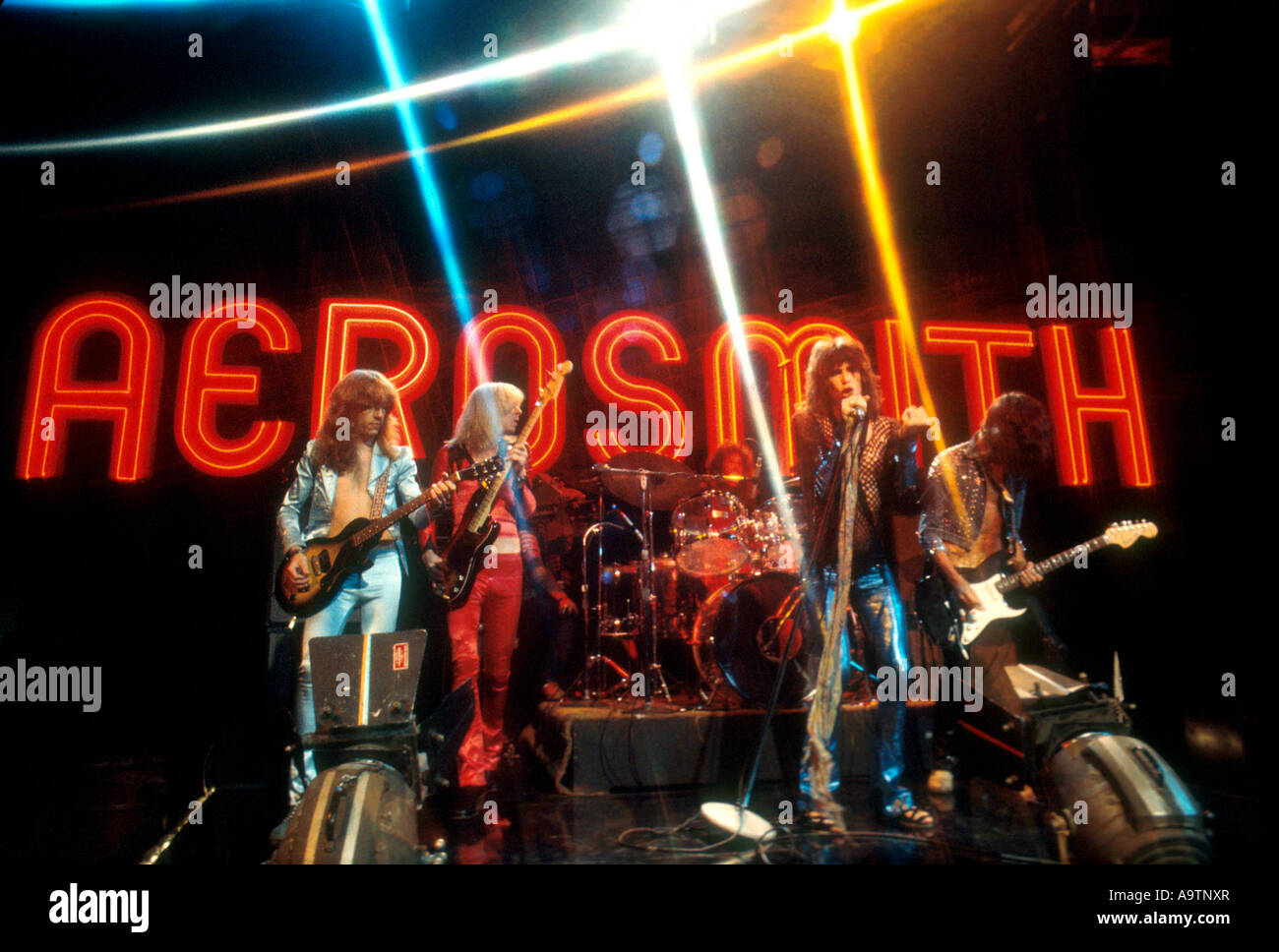 AEROSMITH US rock group about 1975. Photo Jeffrey Mayer Stock Photo - Alamy