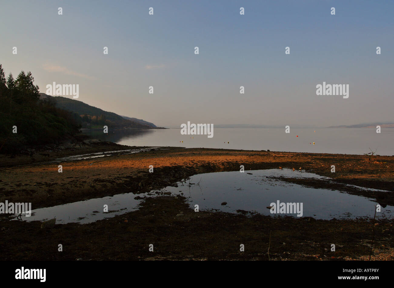 Kintyre coast from Barmore Island near Tarbert, Scotland Stock Photo ...