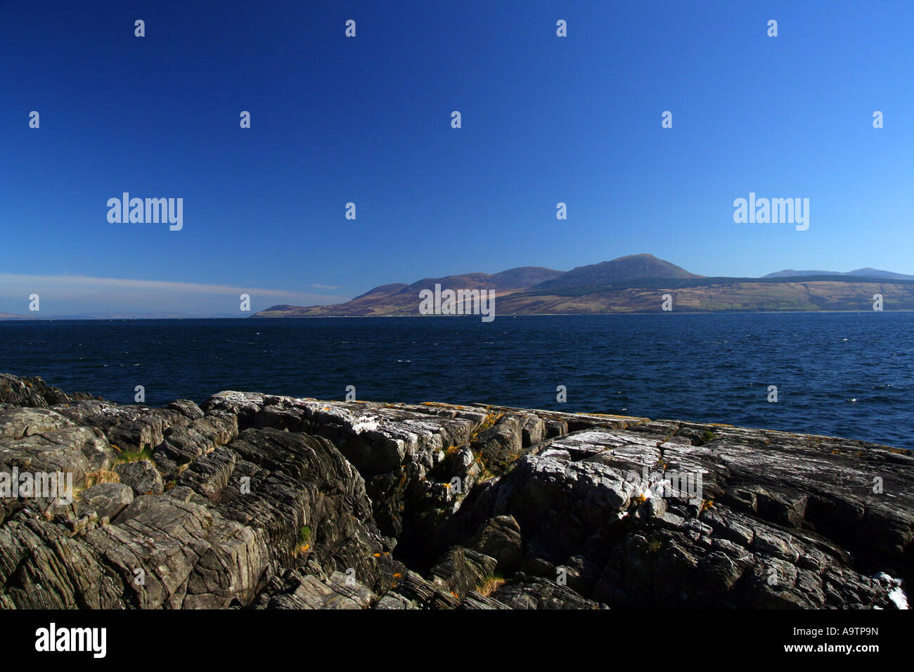 Isle of Arran from Skipness, Kintyre, Scotland Stock Photo - Alamy