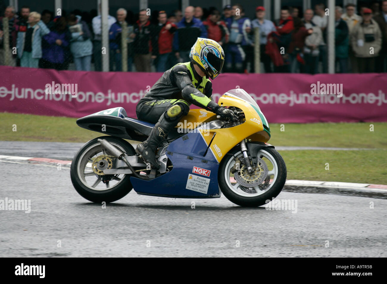 Kevin Strowger from Cumbria on his Honda at the North West 200 Road ...