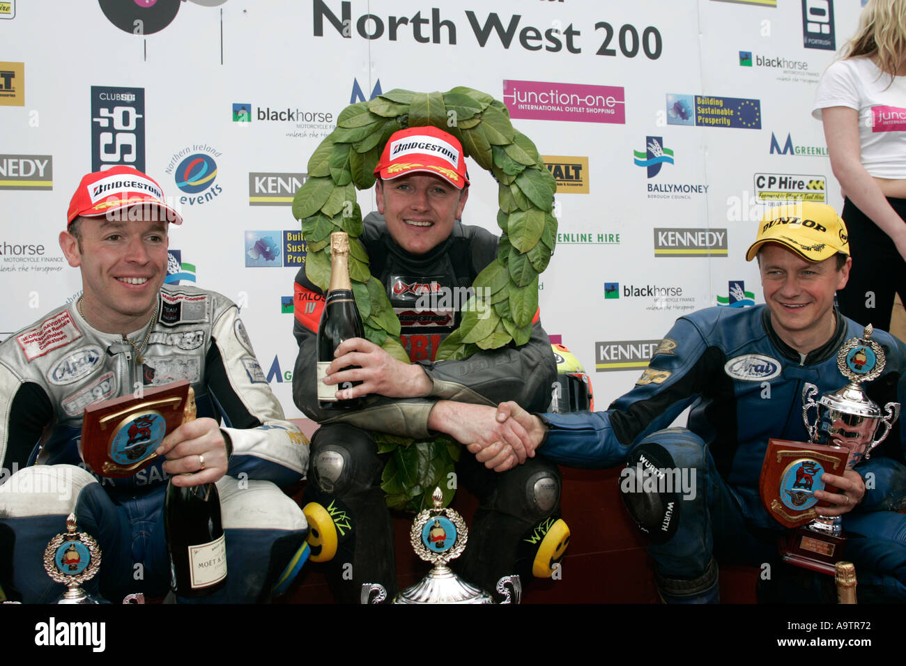 John Burrows Darran Lindsay and Mick Wilcox on the podium at the North ...