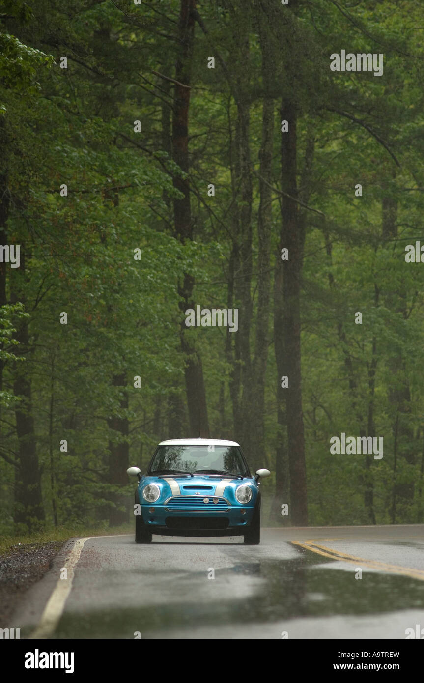 MINI Cooper S on a wet rural road Stock Photo - Alamy