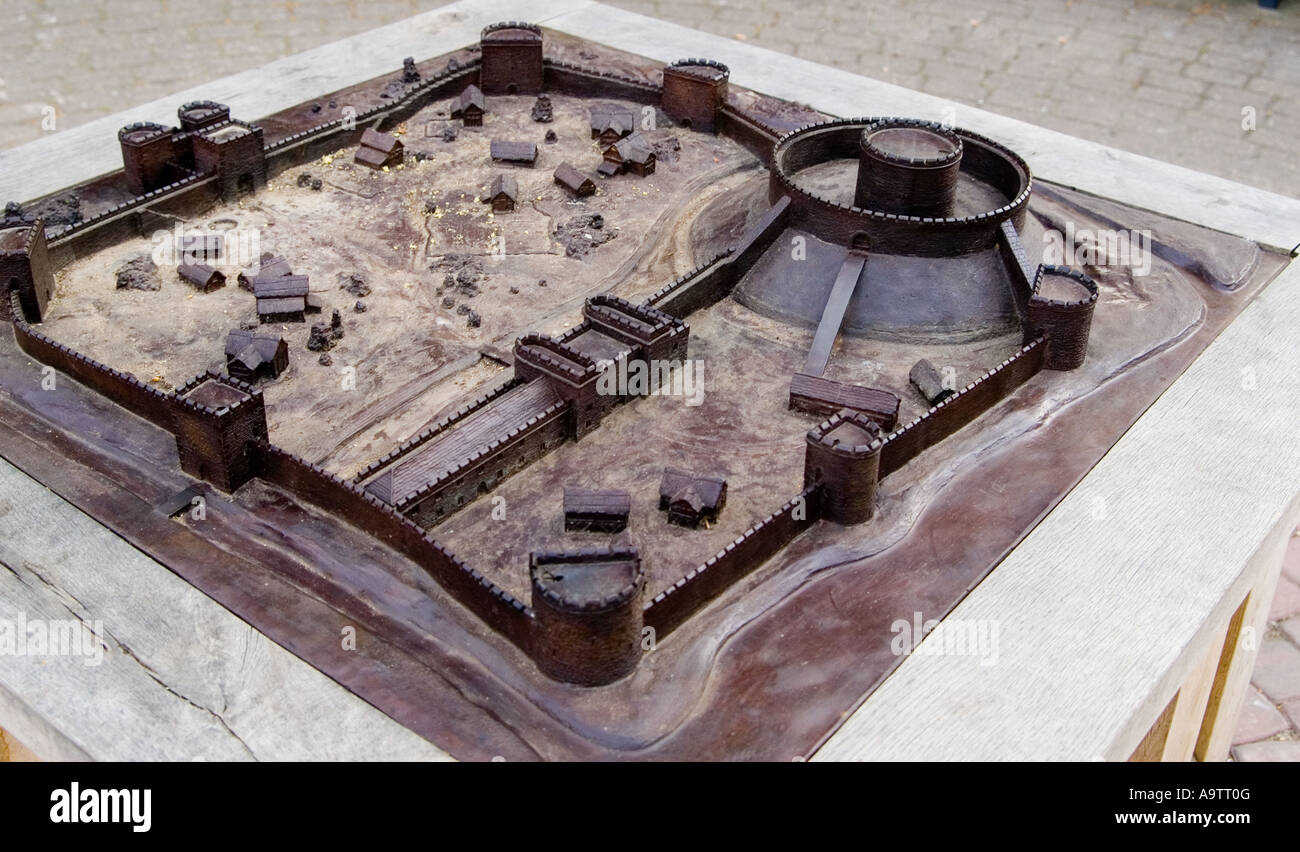 bedford castle model at bedford museum Stock Photo - Alamy