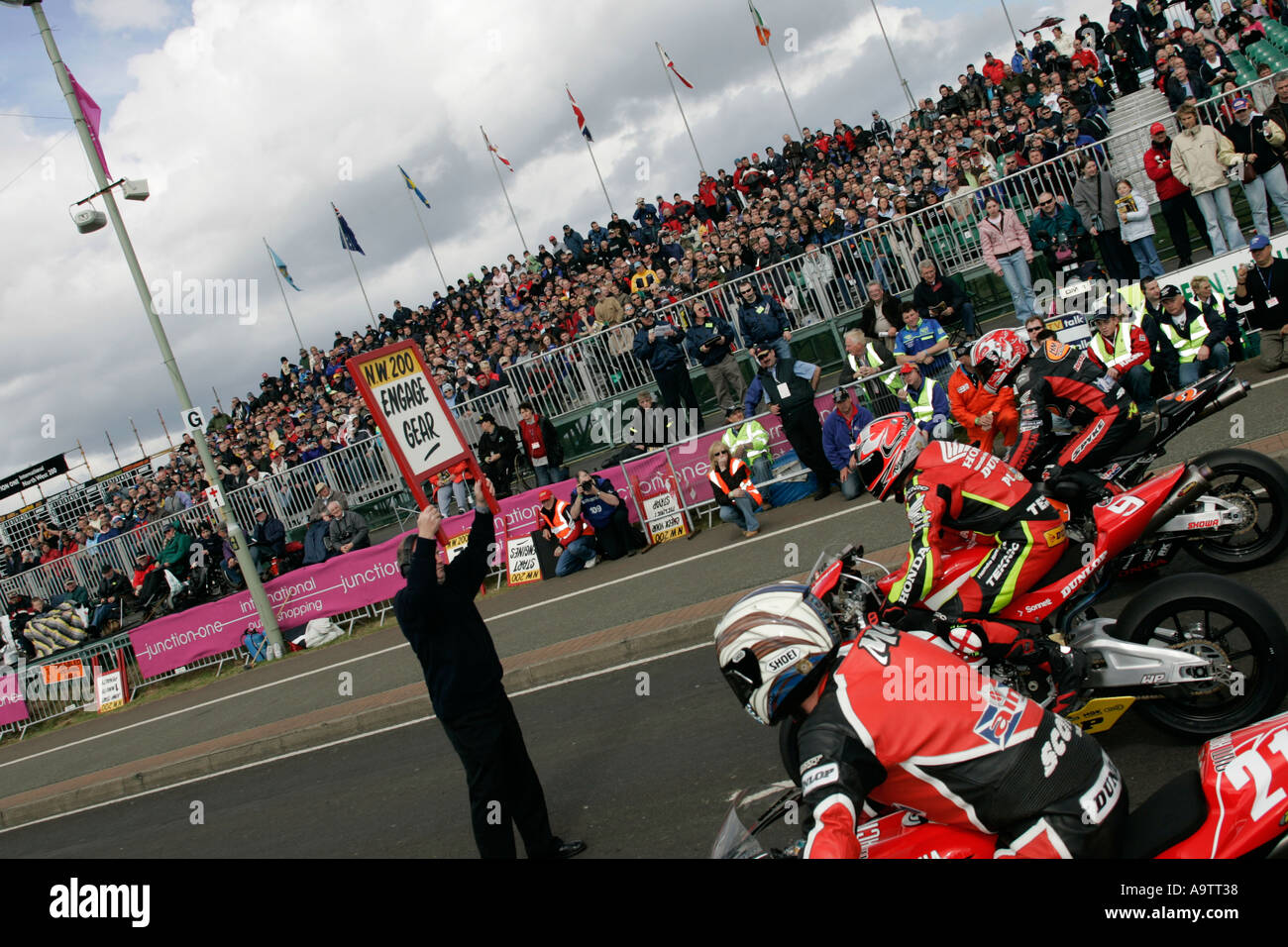 The front of the superbike grid at the start of the North West 200 Road ...