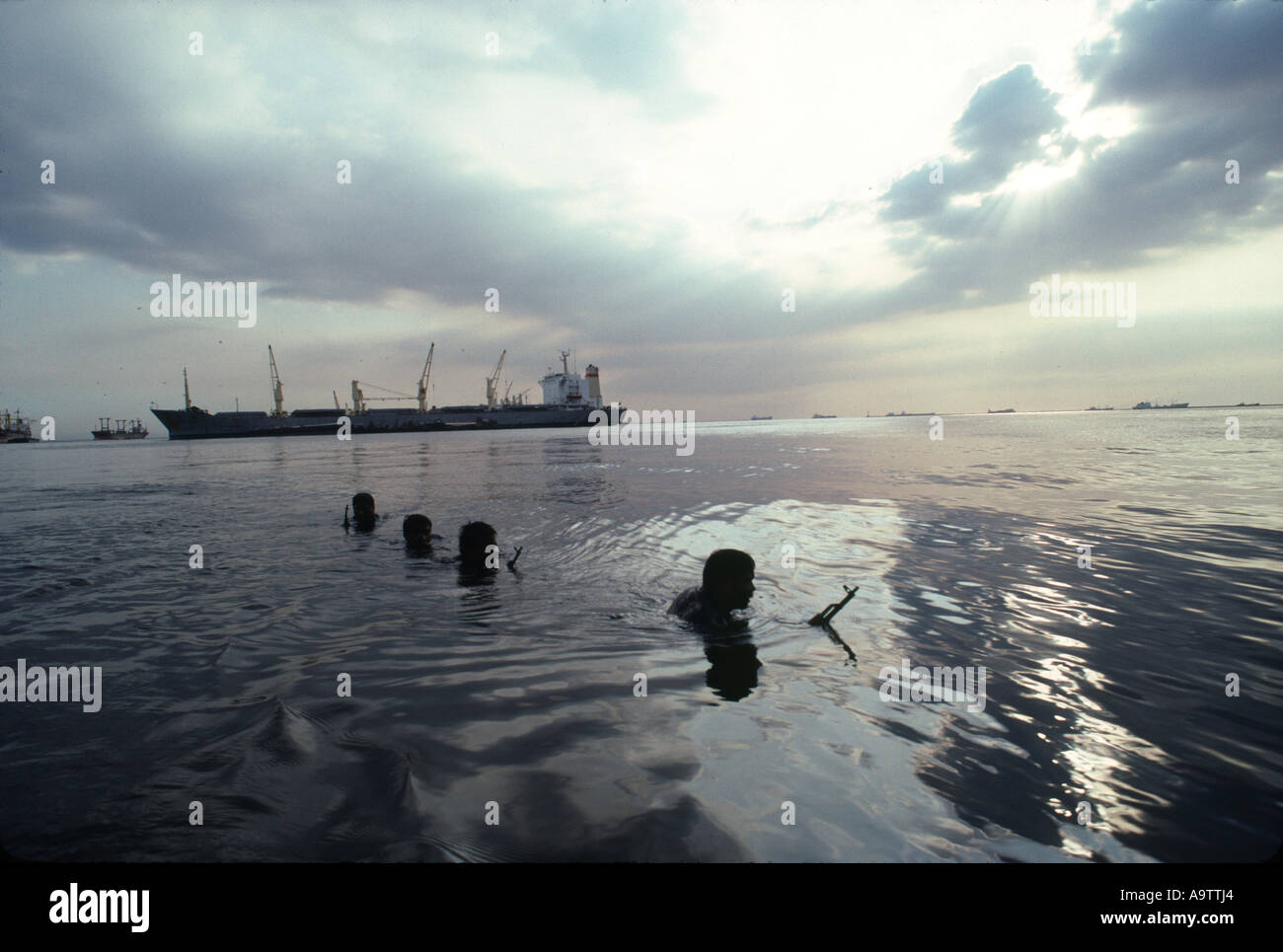 Philippines Coast guard Anti-Seajacking unit training: coastguards swim ...