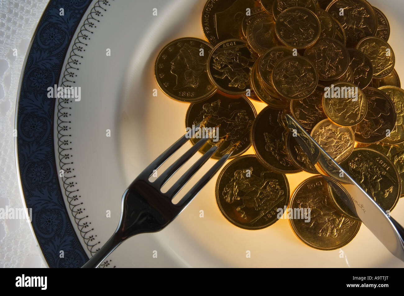 You can't eat money Stock Photo - Alamy