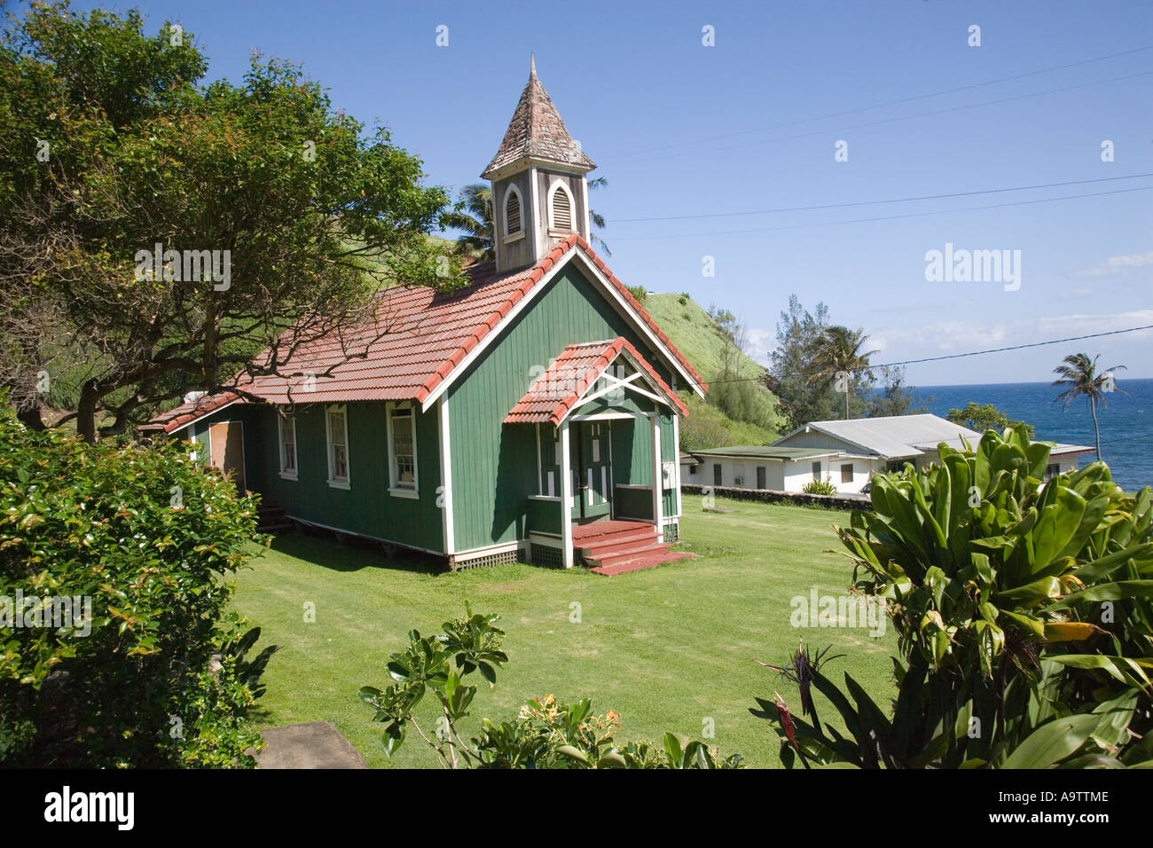 Hawaiian church Kahakuloa Maui Hawaii Stock Photo - Alamy