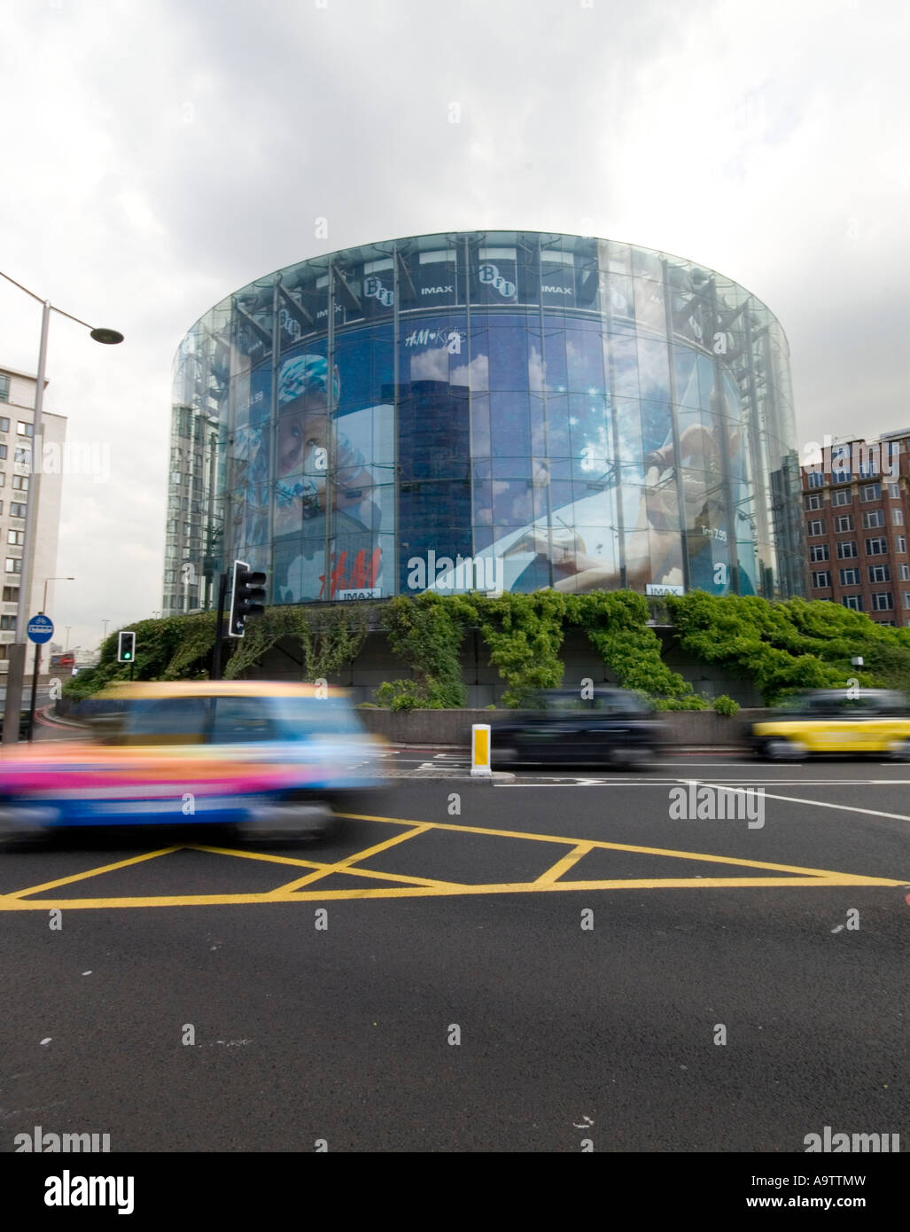 The IMAX cinema at Waterloo blurred traffic Stock Photo - Alamy