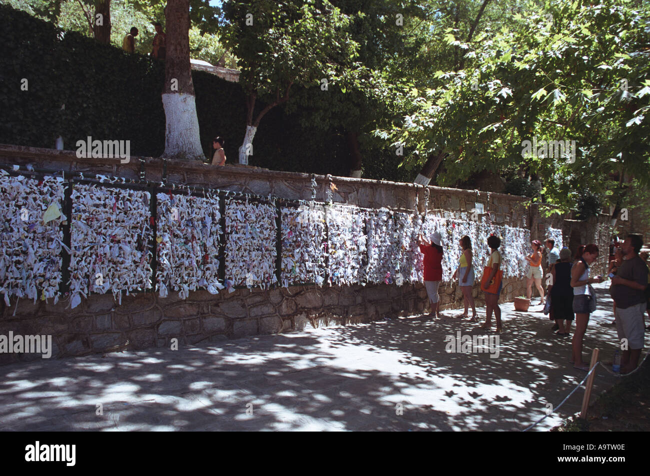 Wall of prayer at the House of the Virgin Mary Meryemana Turkey Stock ...