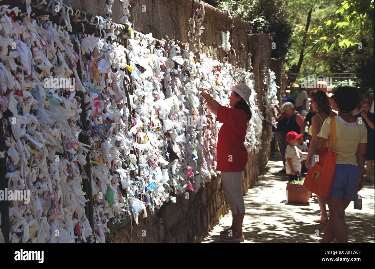 Wall of prayer at the House of the Virgin Mary Meryemana Turkey Stock ...