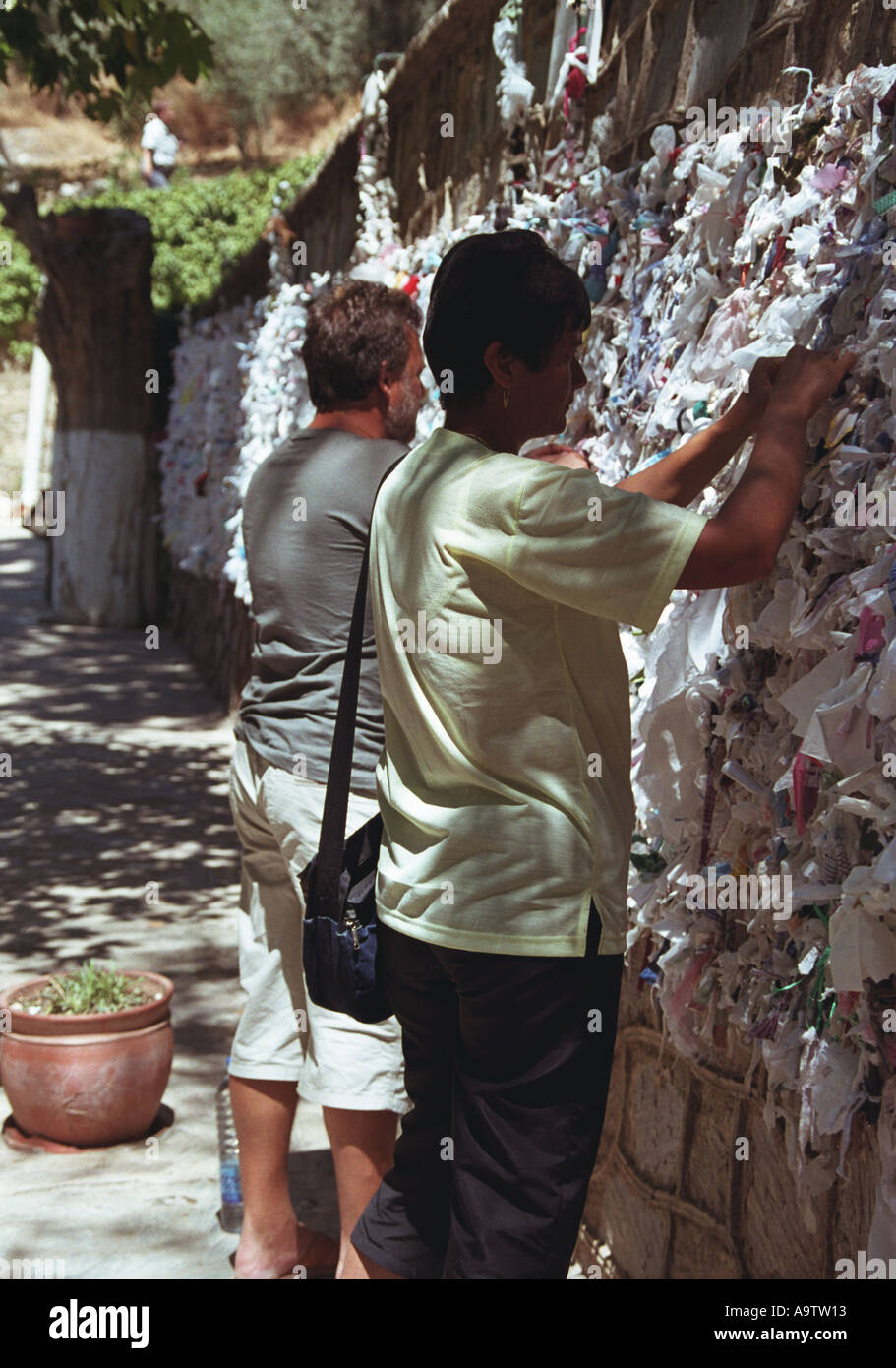 Wall of prayer at the House of the Virgin Mary Meryemana Turkey Stock ...