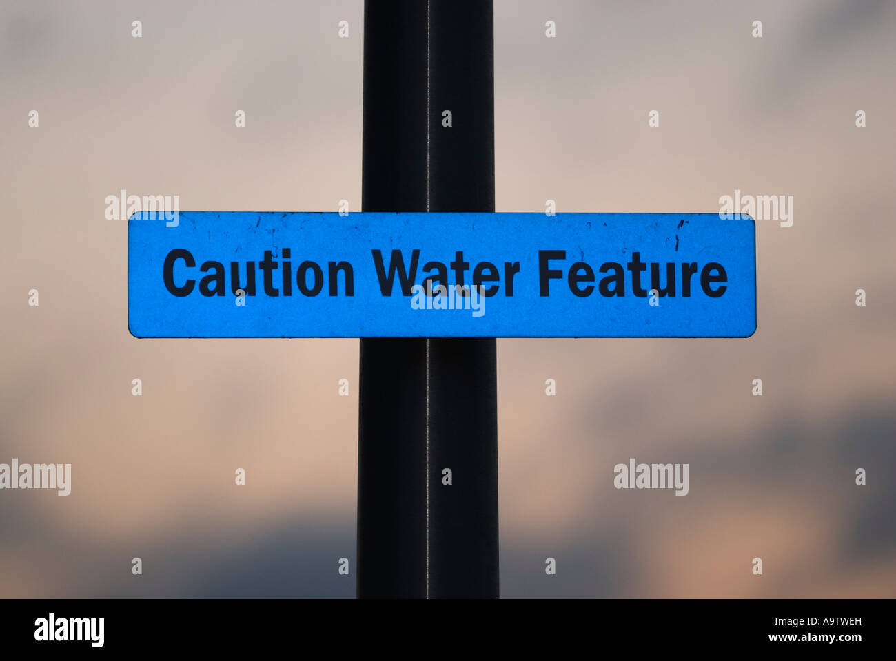 Water feature warning sign Stock Photo - Alamy