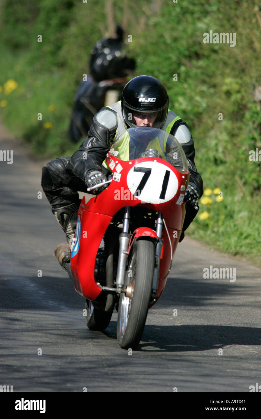 Ed Manly Jr on his classic bike at the Cookstown 100 road races Stock ...