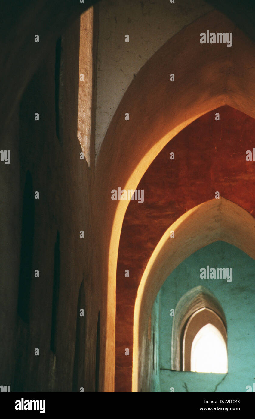 Colourful interior of Ananda Pahto Bagan Magwe Division Myanmar Stock ...