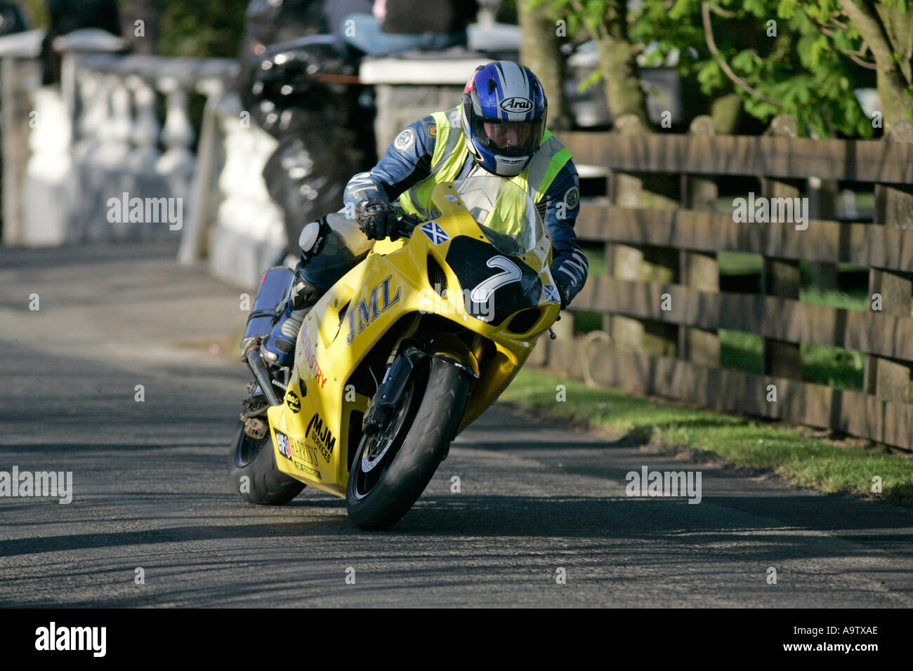 Duncan Baillie on his Kawasaki at the Cookstown 100 road races Stock ...