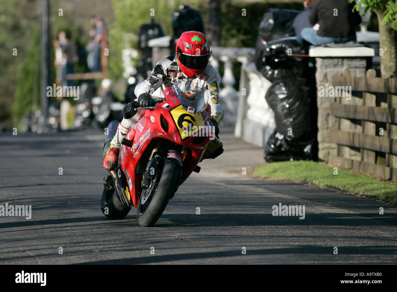 Baylon McCaughey on his Suzuki 750 at the Cookstown 100 road races ...