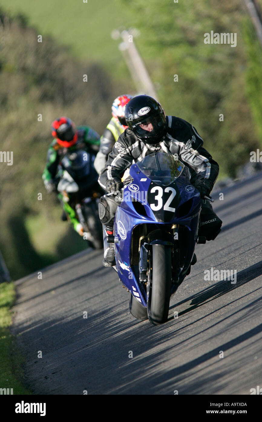 bike racing action from the Cookstown 100 road races Myles Byrne 32 Suzuki Stock Photo - Alamy