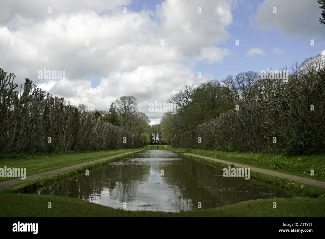 the long canal in antrim castle grounds gardens Stock Photo - Alamy