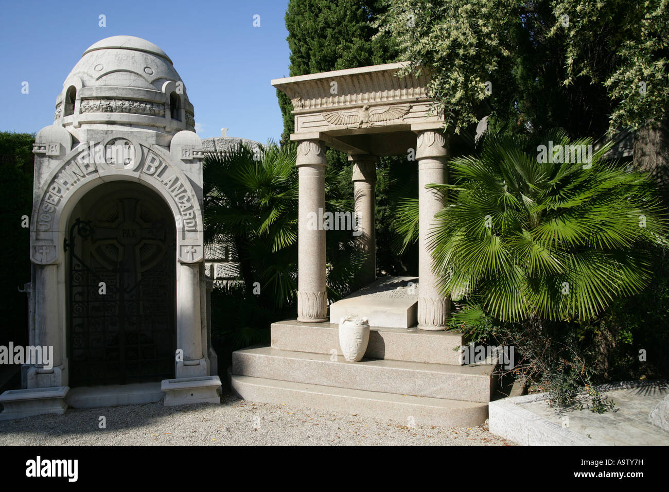 The Christian Cemetary, Nice France. EDITORIAL USE ONLY Stock Photo - Alamy