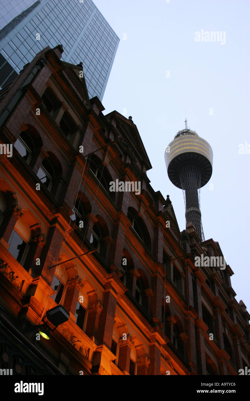 View of Centrepoint and architecture around Pitt Street Mall Sydney New ...