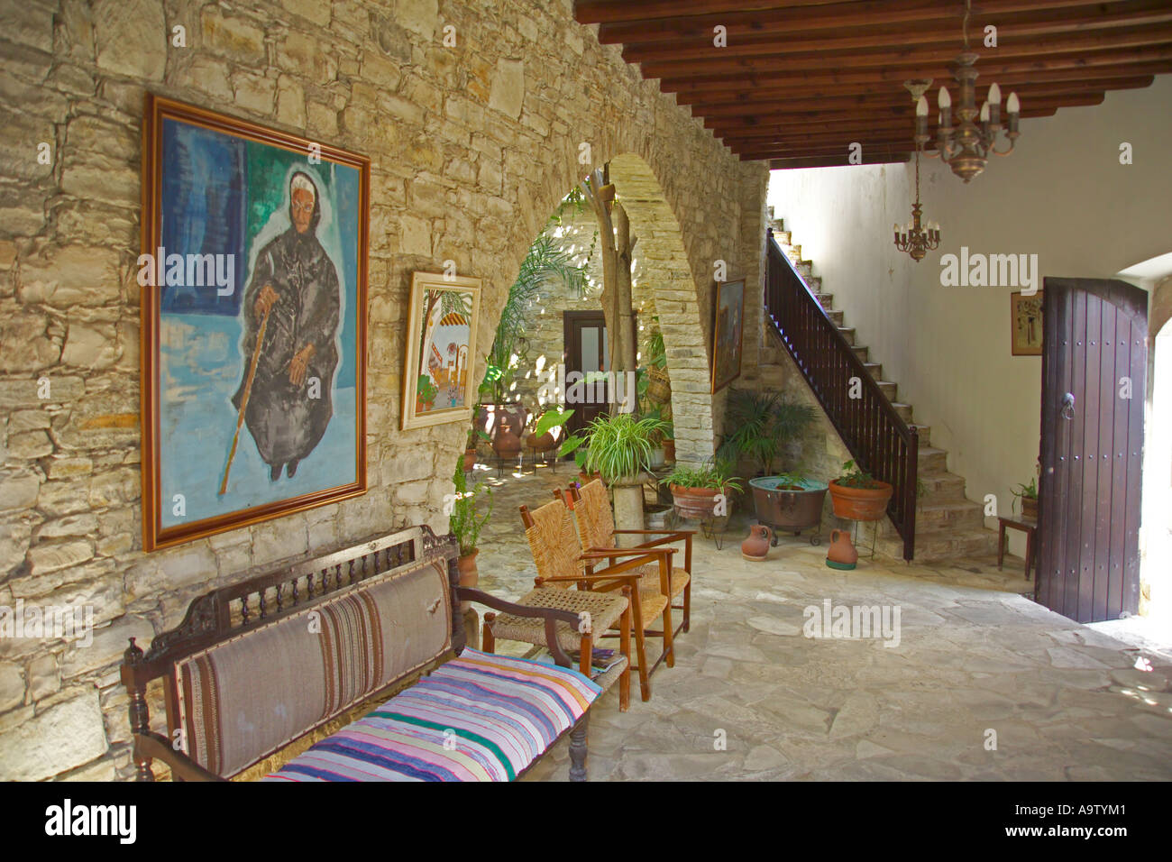 Living room in Cyprus village house Stock Photo - Alamy