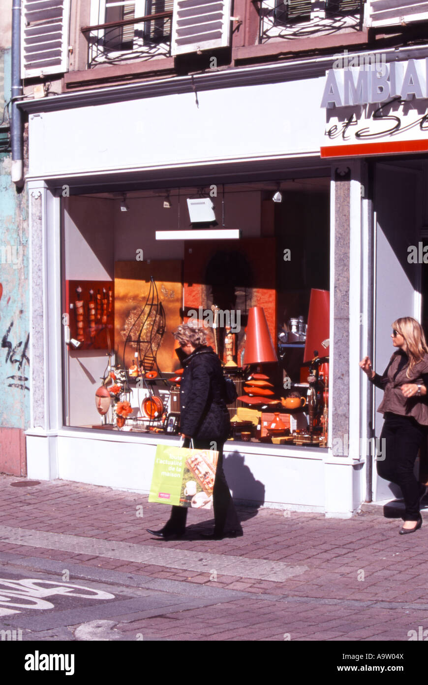 Shopping in the Petite France district Strasbourg France Stock Photo ...