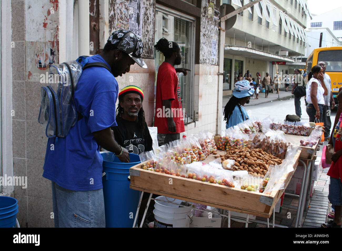 Market stall in Bridgetown Barbados West Indies Stock Photo - Alamy