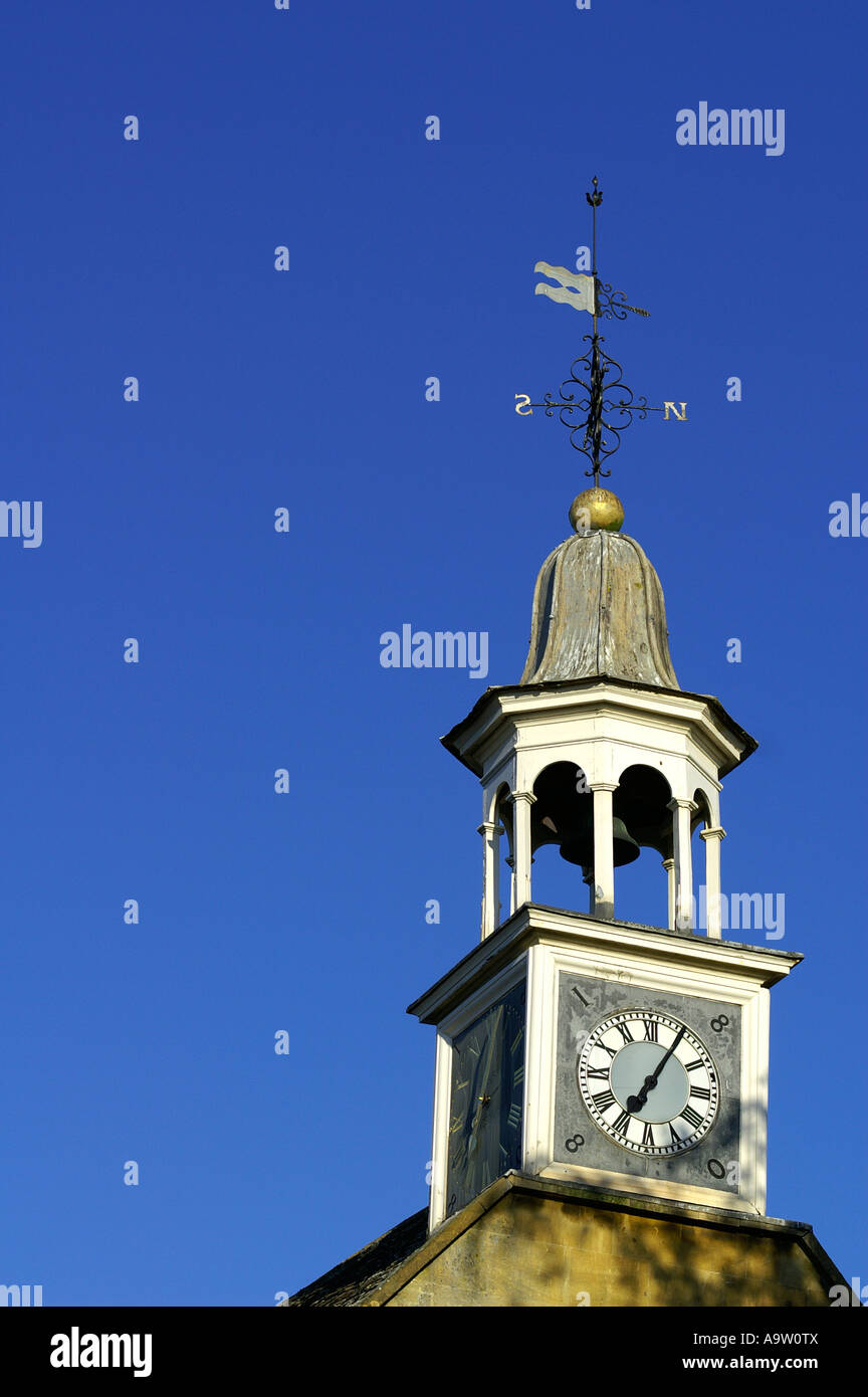Weather vane, wind rose on the clock tower, Chipping Campden, England ...
