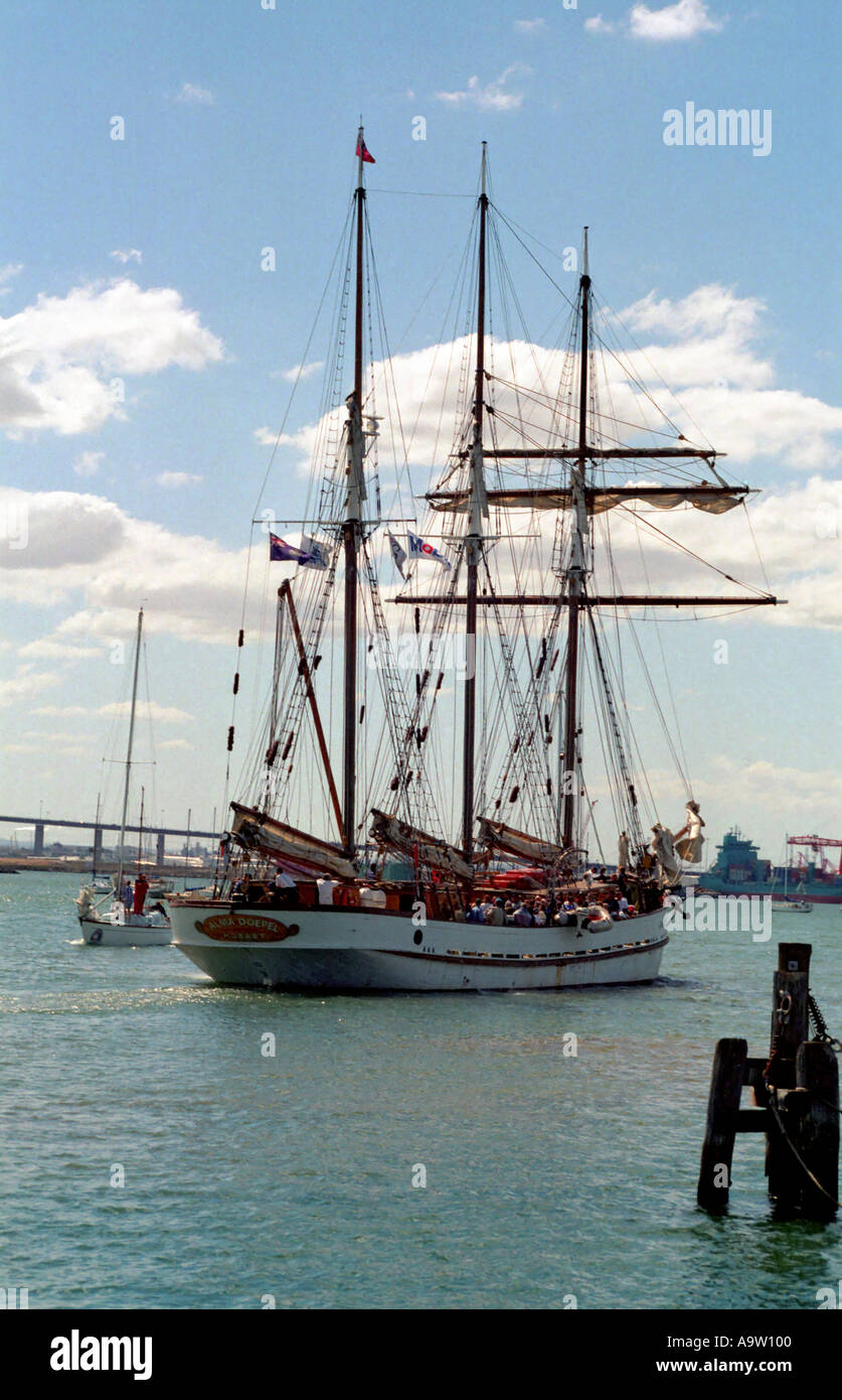 Three masted sailing ship Melbourne Australia Stock Photo - Alamy
