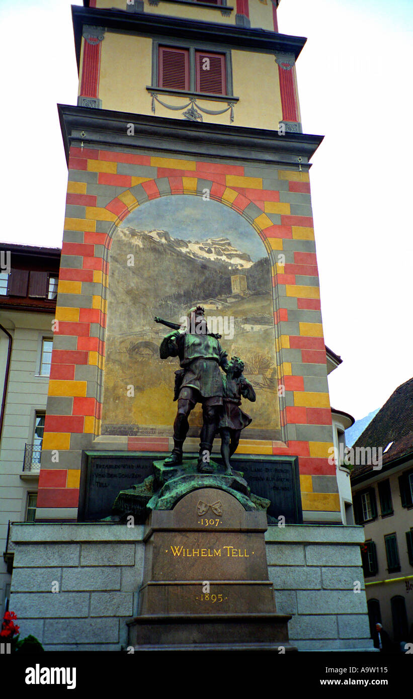 Statue of William tell Altdorf Switzerland Stock Photo - Alamy