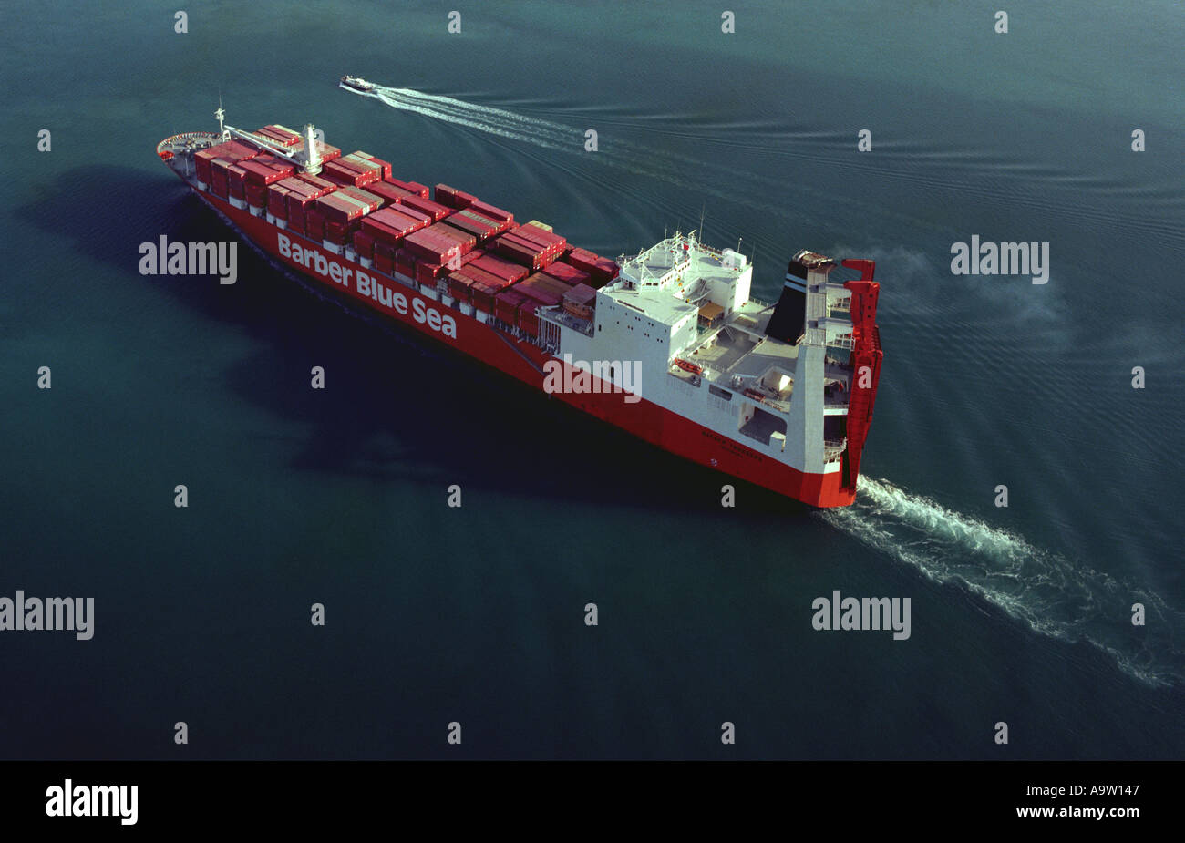 Container ship under way Stock Photo - Alamy