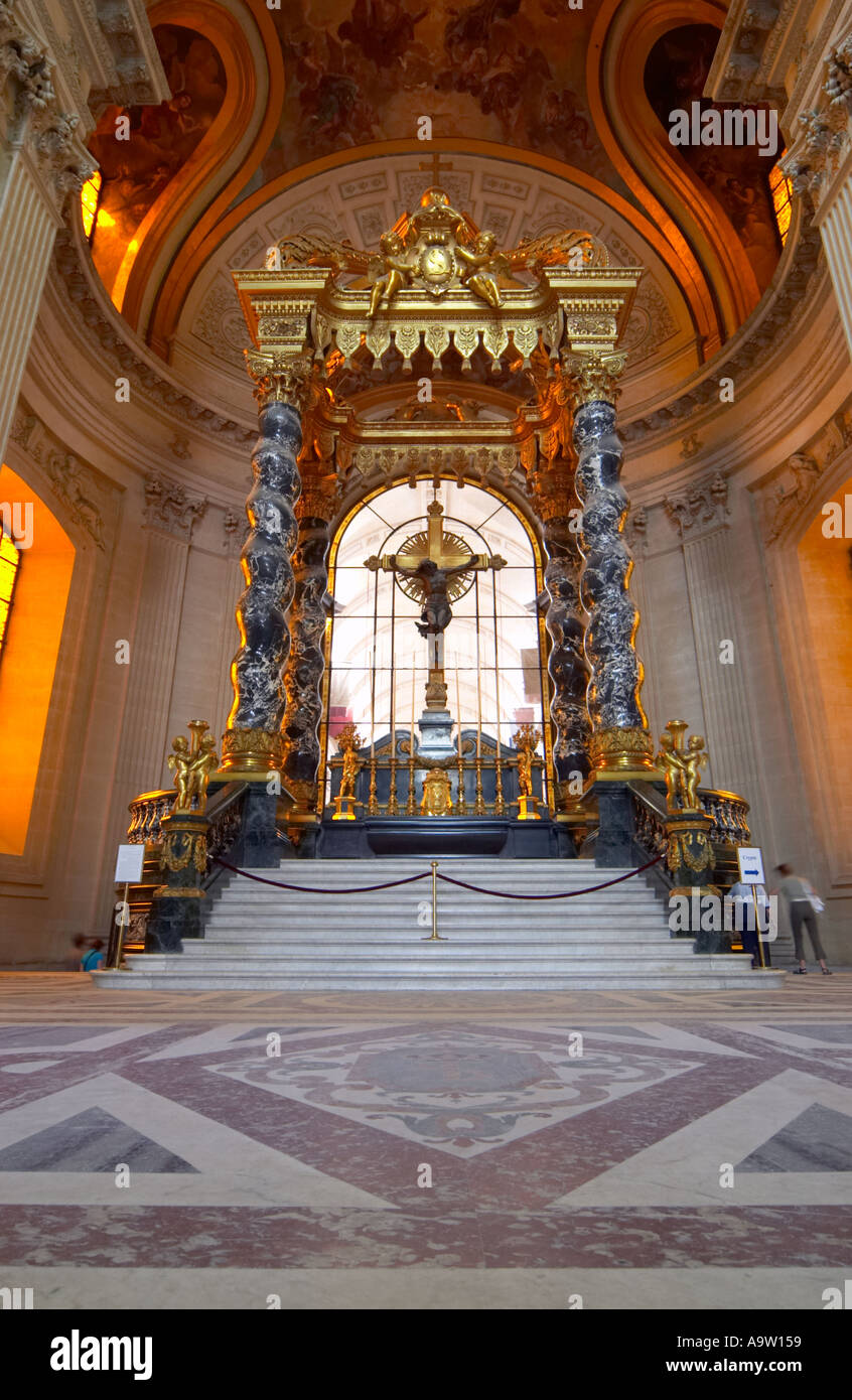 Inside Dome Church showing altar Paris France Stock Photo - Alamy